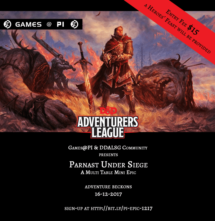 Adventurers Wanted: Games@PI Mini Epic – D&D Adventurers League Singapore